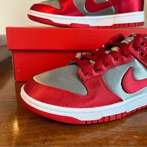 Nike | Shoes | Nike Dunk Low Red Satin | Poshmark